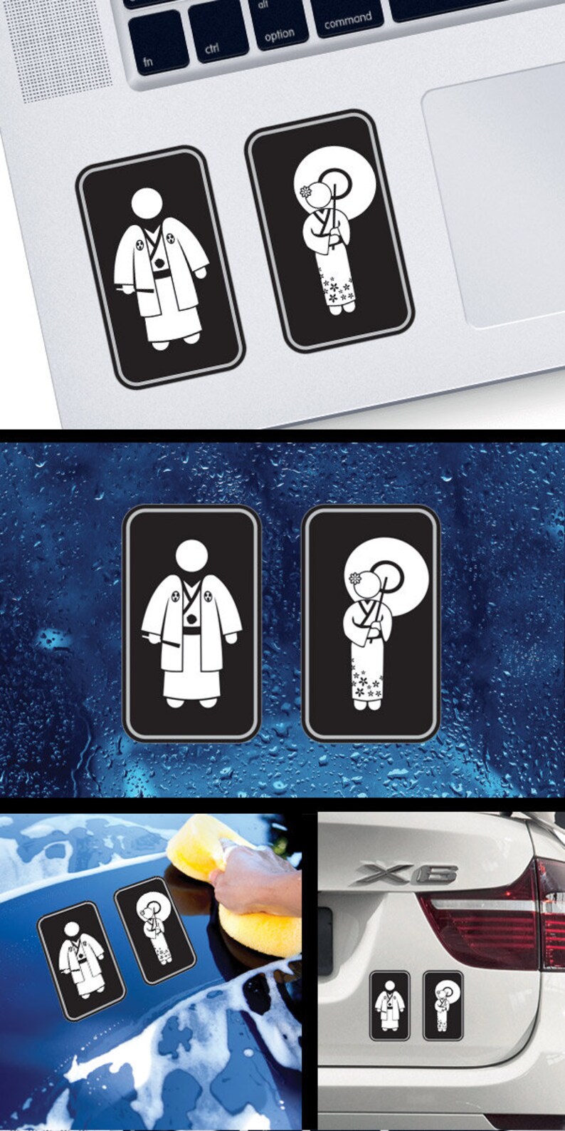 Decal Sticker Wc Restrooms Sign Japan Man Woman Toilet Bathroom ...
