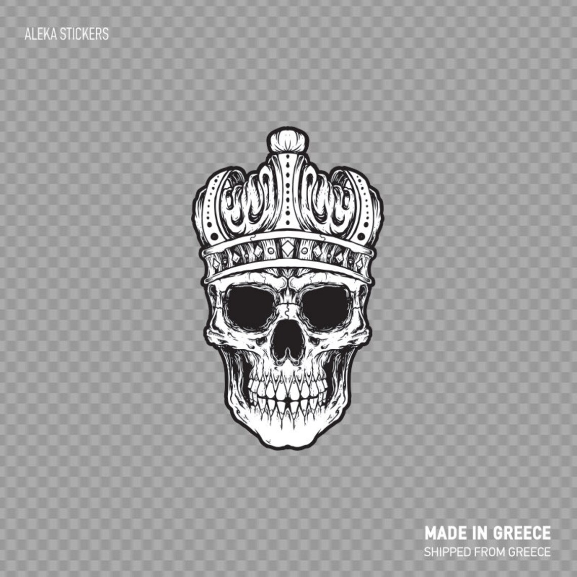 Decal Sticker Skull Crown Royal Heraldic King Princess Kingdom - Etsy