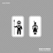 Decal Sticker Wc Restrooms Sign Red Indian Native Man Woman Toilet ...