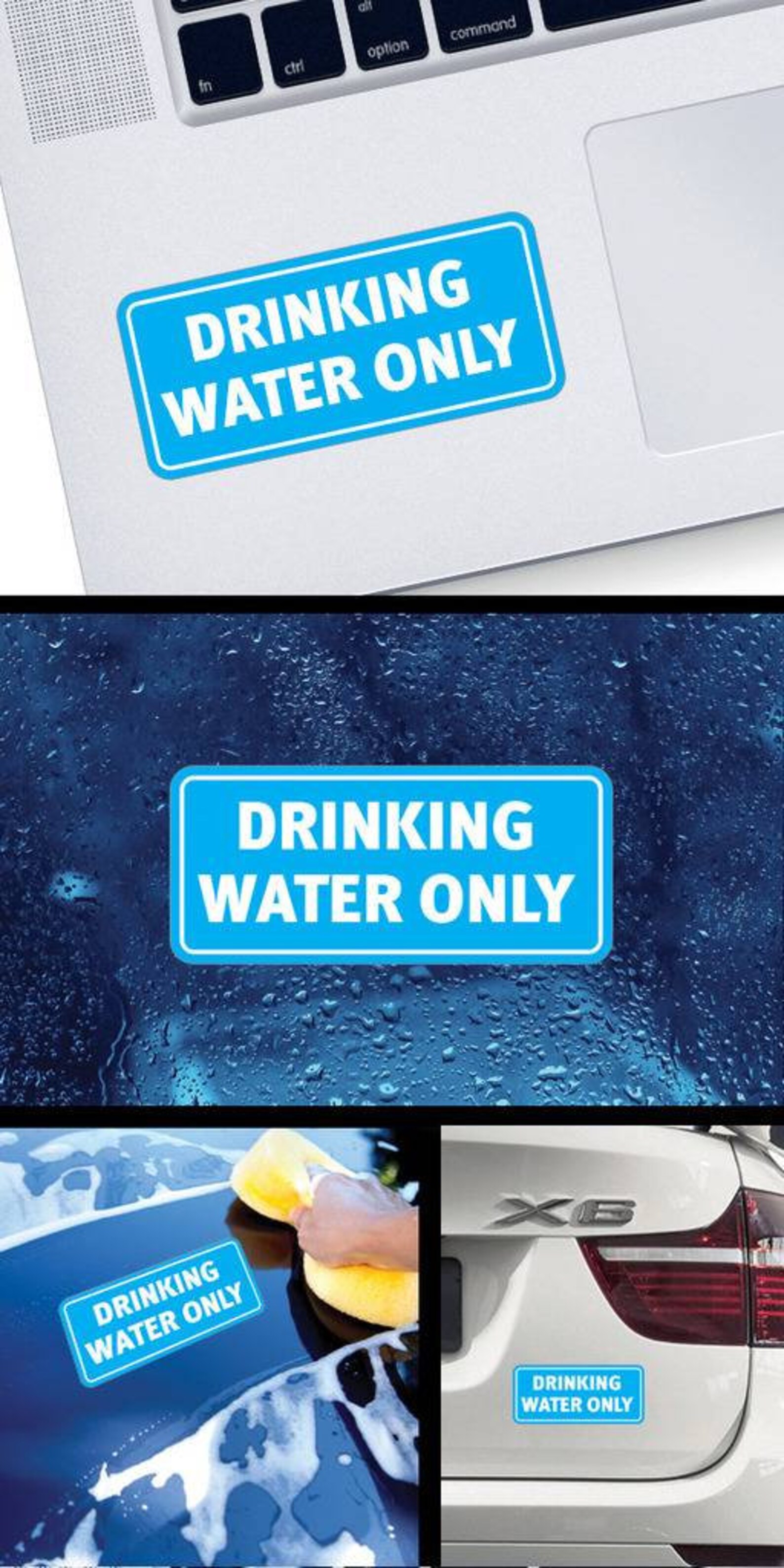 Decal Sticker Drinking Water Only Safety Sign Quality Signage Clear ...