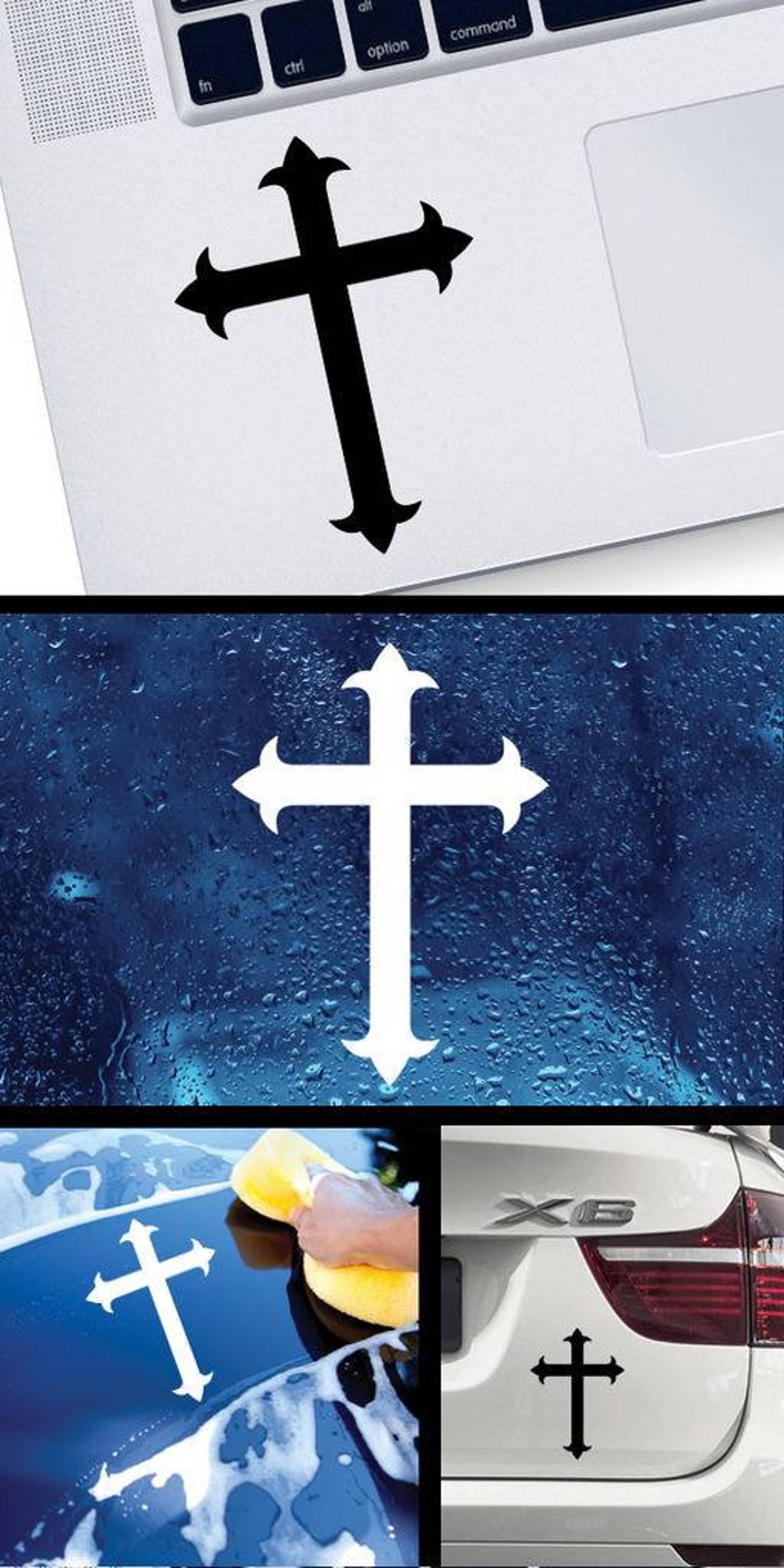 Decal Sticker Cross Fleury Fleurs-de-lys Flory Saint-philémon | Etsy