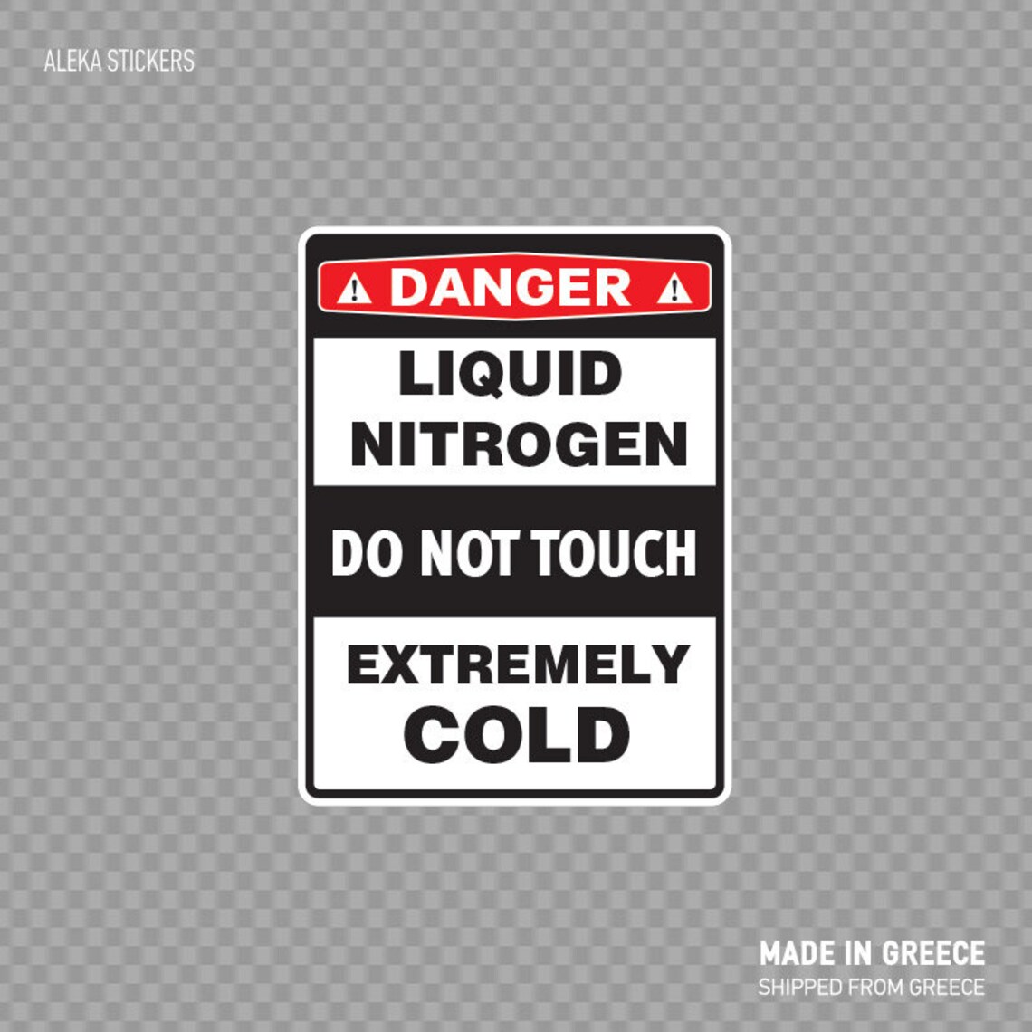 Decal Sticker Danger Liquid Nitrogen Do Not Touch Extremely Cold Safety ...