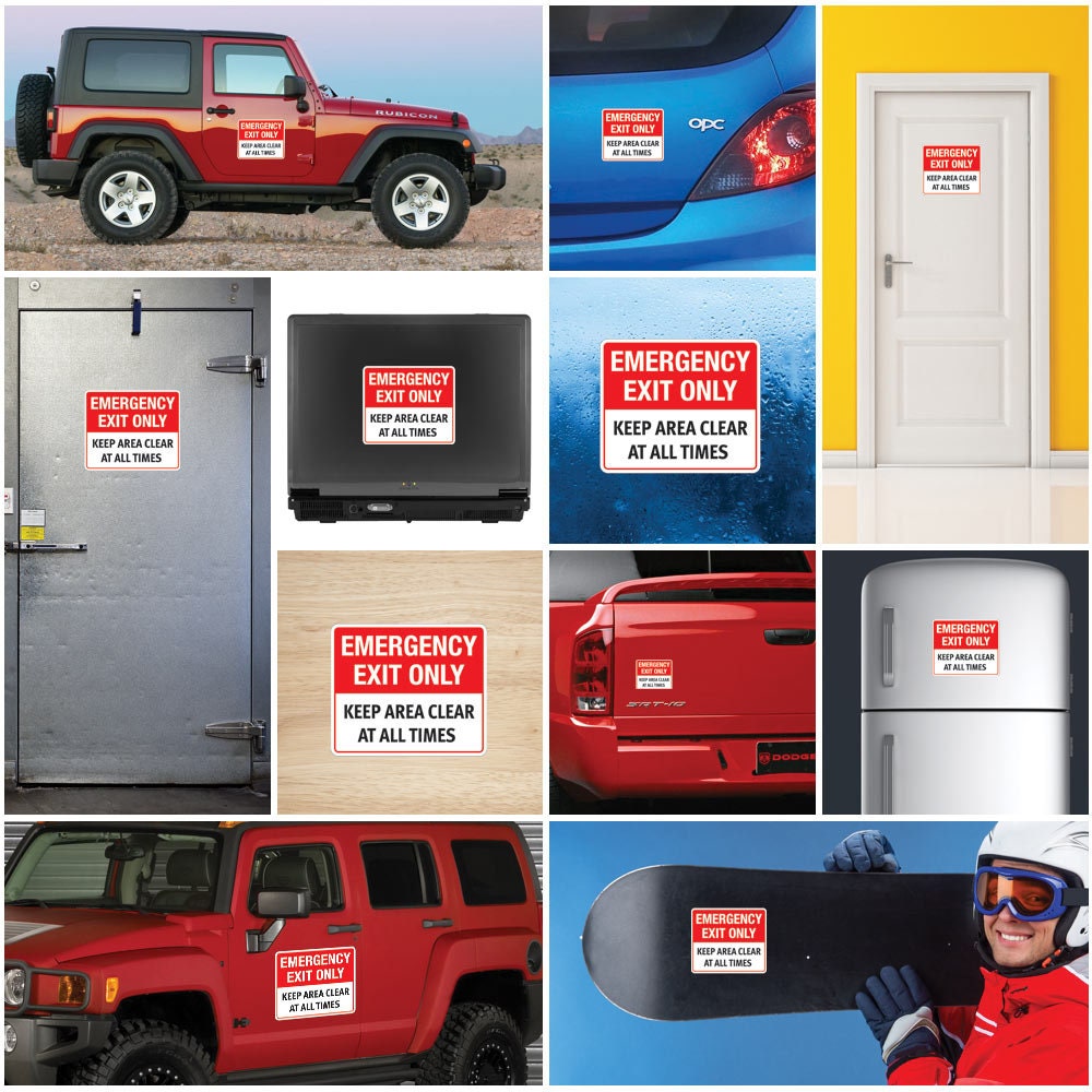 Decal Sticker Upgrade Safety With an Emergency Exit Only Keep Area ...