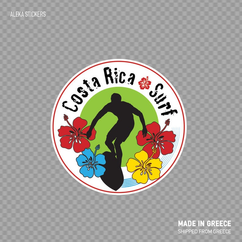 Decal Sticker Costa Rica Surf Souvenir Memorabilia Surfer Surfboard ...