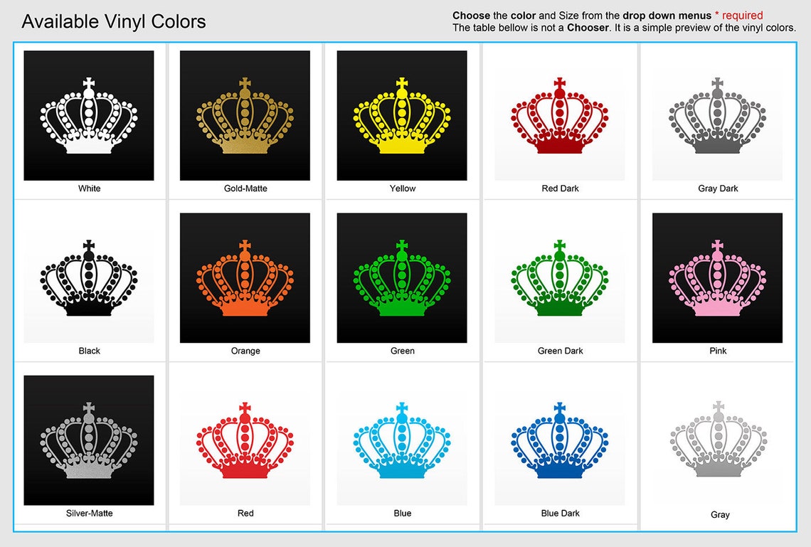 Decal Sticker Crown Design Royal Symbol Decorative Top Quality Vinyl ...