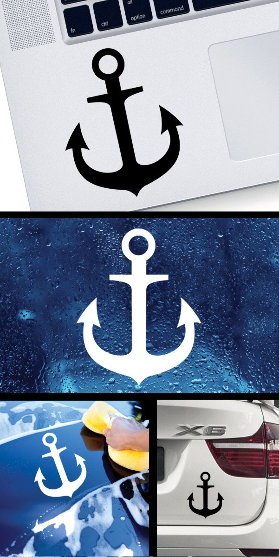 Decal Sticker Anchor Sea Ship Sailboat Open Sea Navy Barge | Etsy