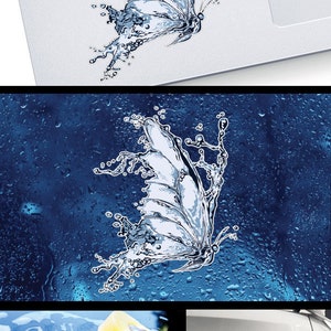 Decal Sticker Water Splash Butterfly Fly Freedom Spring Fantasy Top ...