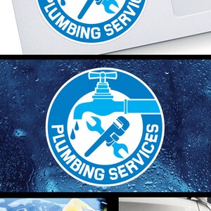 Decal Sticker Plumbing Services Sign Pipes Valves Plumbing Fixtures ...