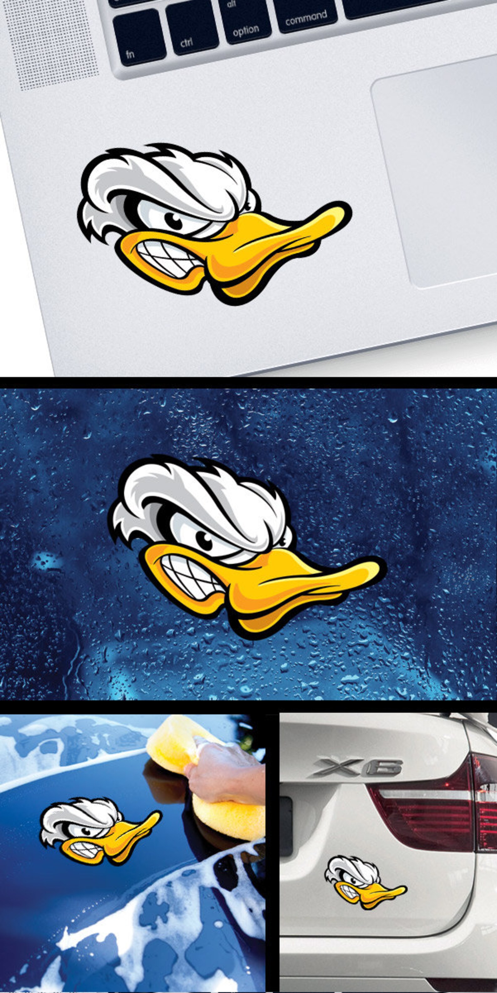 Decal Sticker Angry Duck Bird Cook Restaurant Decoration Pet Shop W9484 ...