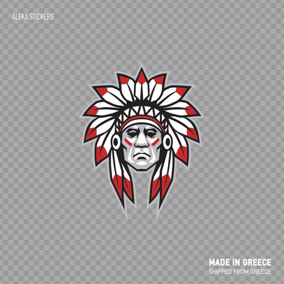 Decal Sticker Native American Chief Head With Feathers Navajo | Etsy