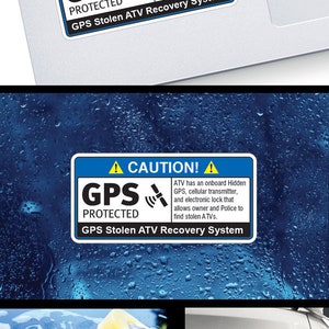 Decal Sticker Gps Protected Prevention Atv Safety Sign - Etsy