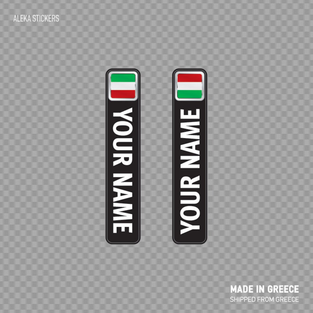 Decal Sticker Bicycle Mountain Bike Name Label Flag Italy Bicycle ...