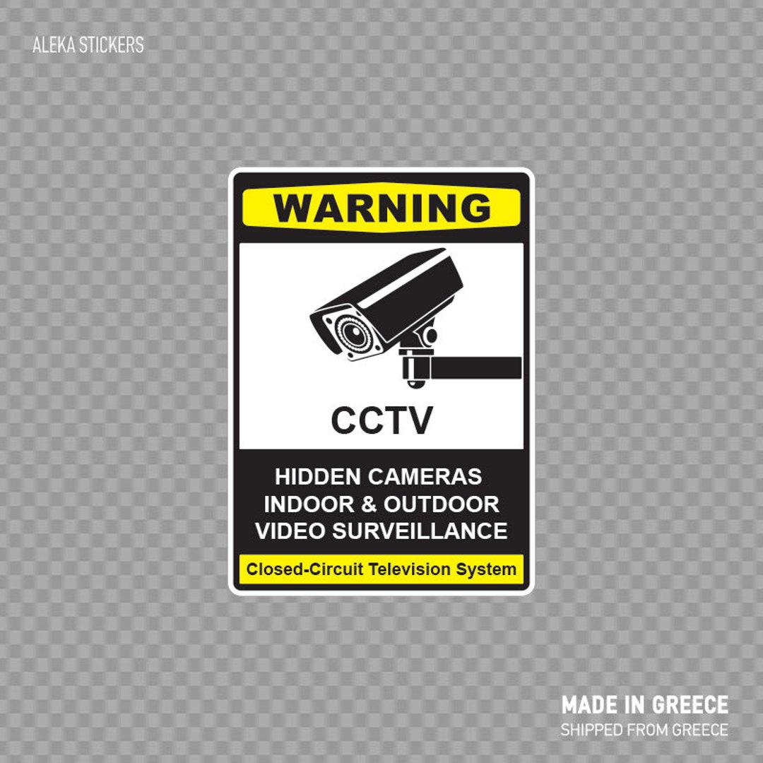 Decal Sticker Cctv Hidden Cameras Outdoor-indoor Video Surveillance ...