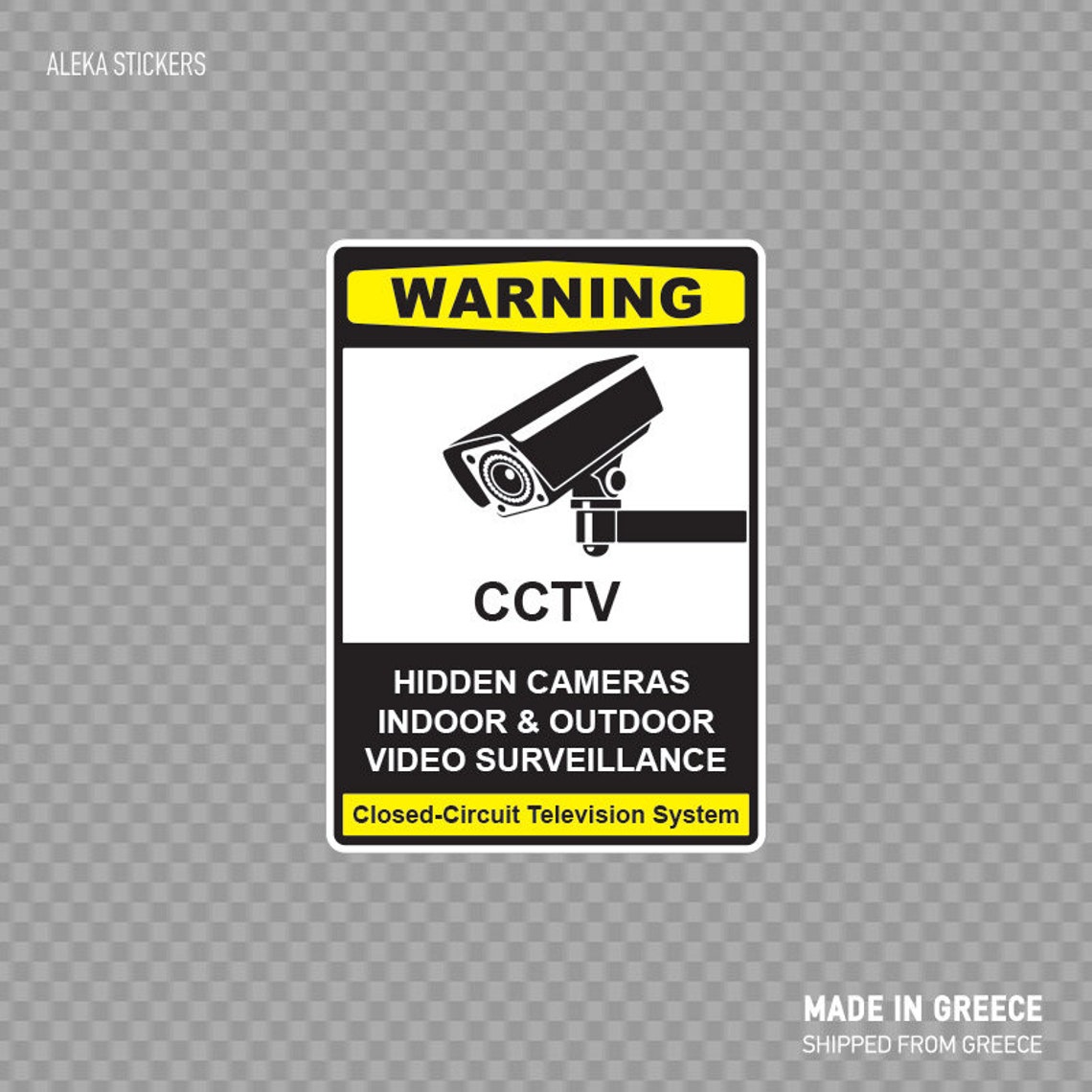 Decal Sticker Cctv Hidden Cameras Outdoor-indoor Video Surveillance ...