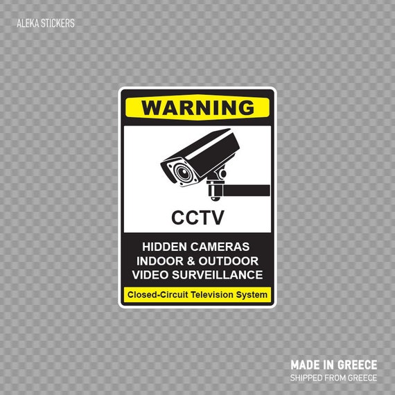 Decal Sticker Cctv Hidden Cameras Outdoor-indoor Video - Etsy