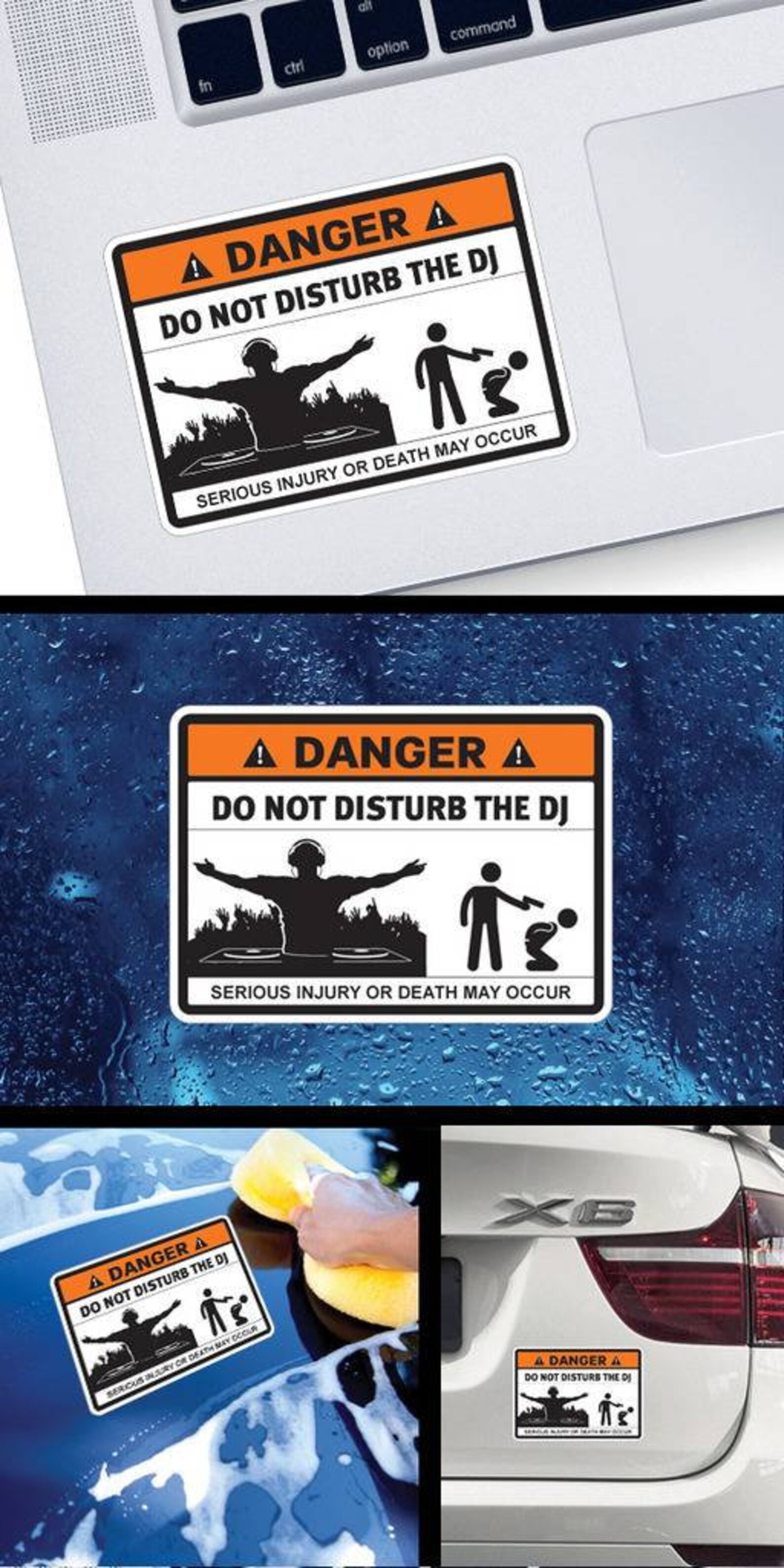 Funny Sign Decal Sticker Danger Do Not Disturb the Dj X3555 - Etsy
