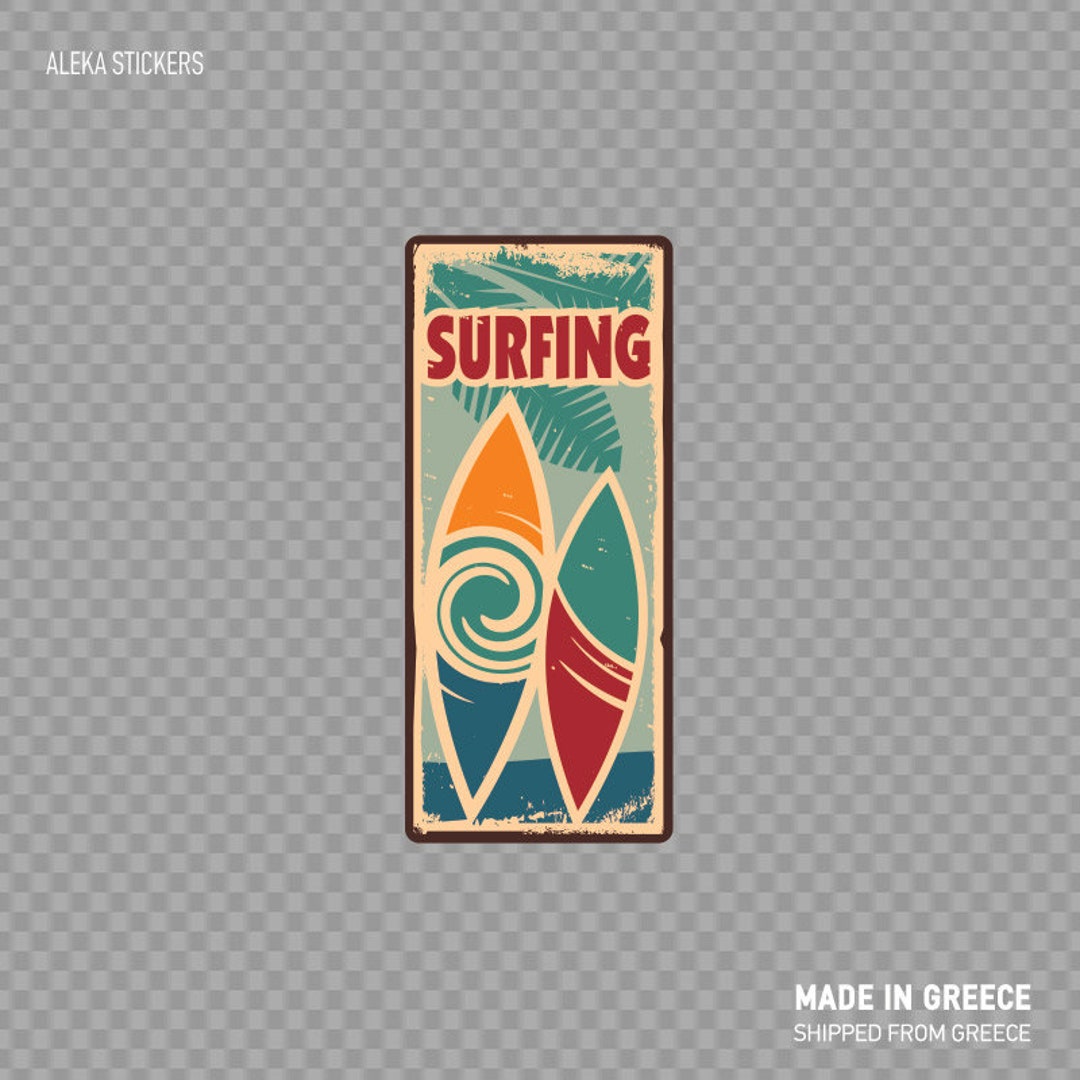 Decal Sticker Surfing Surf Sign Beach Memorabilia Reef Surfer Surfboard ...