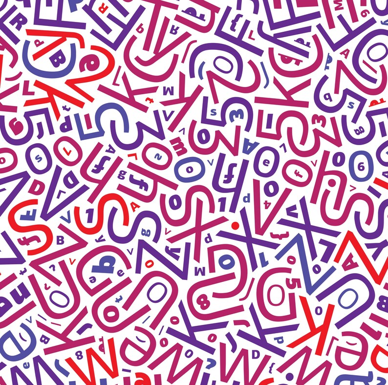 Mosaic Typography Letters Composition for Textile Prints or Poster ...