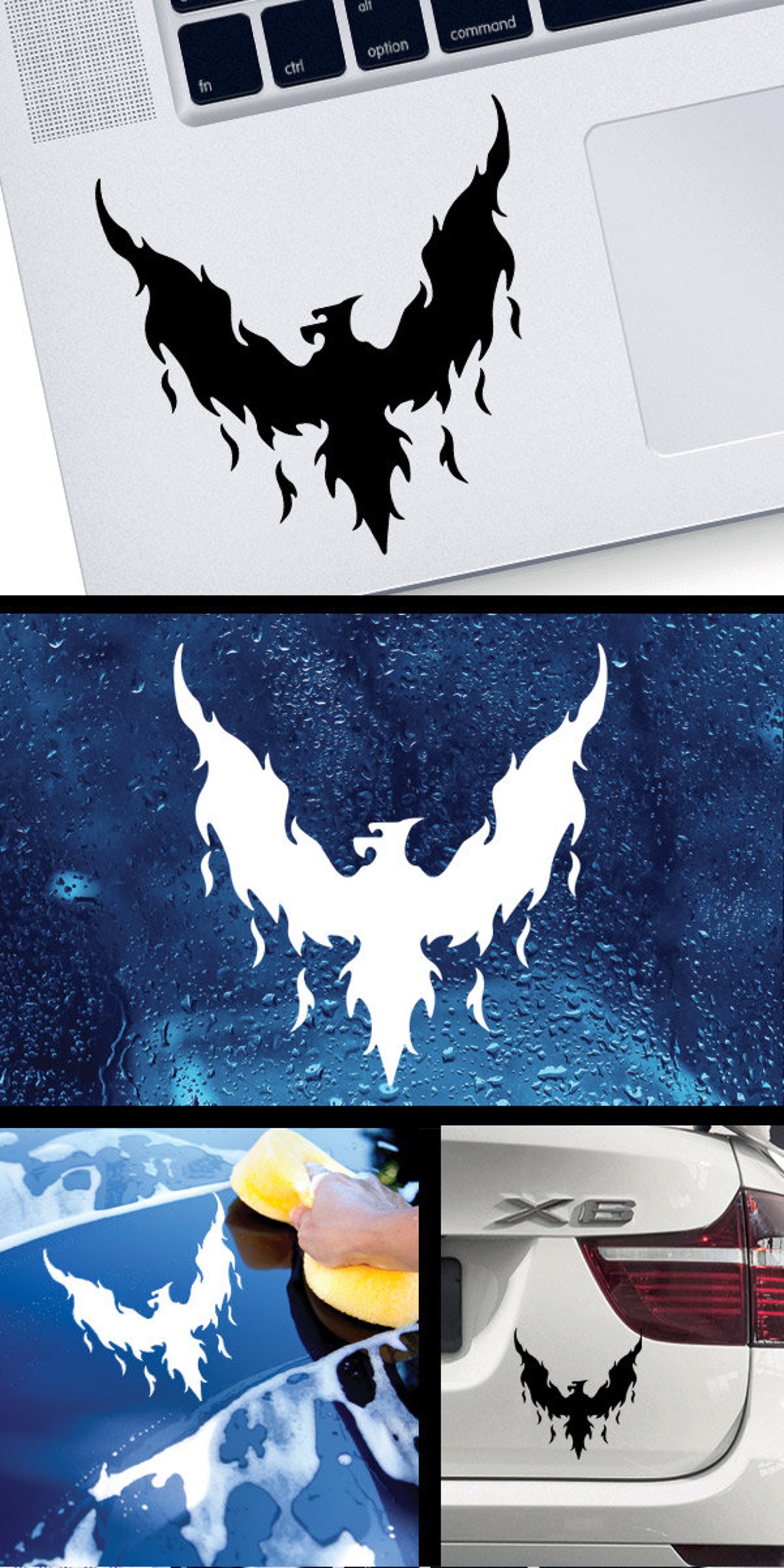 Decal Sticker Eagle Phoenix Rising Phœnix Fenix Cyclically | Etsy