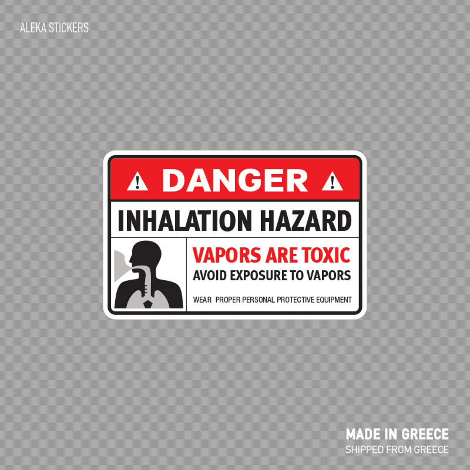 Decal Sticker Danger Inhalation Hazard. Vapors Area Toxic. Avoid ...