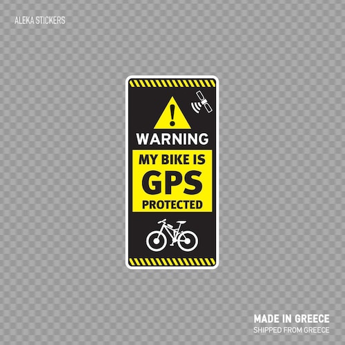Decal Sticker Bike is Gps Protected Cycling Funny Warning Sign - Etsy