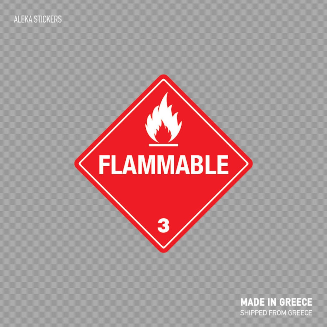 Decal Sticker Flammable Hazard Classification Class 3 Sticker: Safety ...