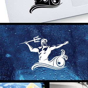 Decal Sticker Sea Ancient Poseidon Figure Mythology God Decorative ...
