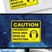 Decal Sticker Caution Hazardous Noise Area Wear Ear Protection Health ...