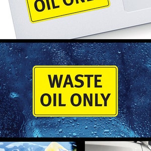 Decal Sticker Waste Oil Only Petroleum-based or Synthetic Oil Disposal ...