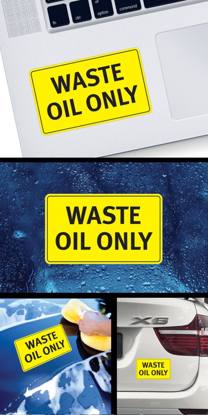 Decal Sticker Waste Oil Only Petroleum-based or Synthetic Oil Disposal ...