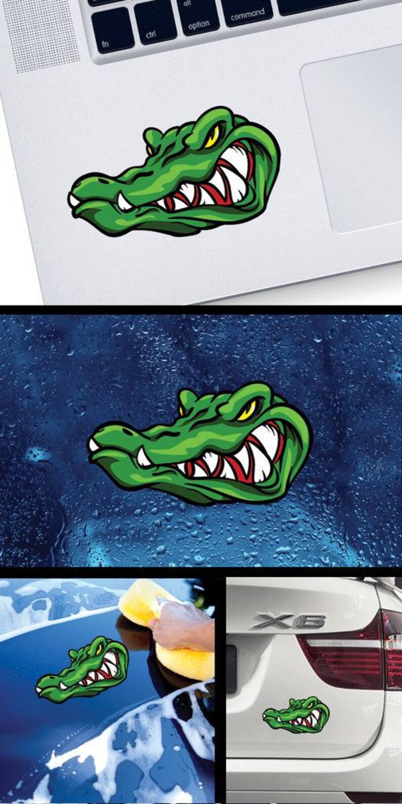 Outdoor Vinyl Sticker Alligator Gator Jaws Vinyl Sticker - 5 Inch ...