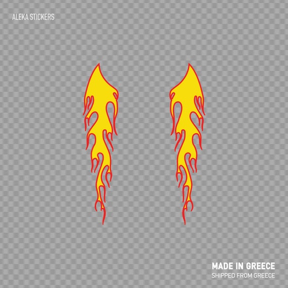 Decal Sticker Pair of Flames Motorcycle Motorbike Helmet | Etsy