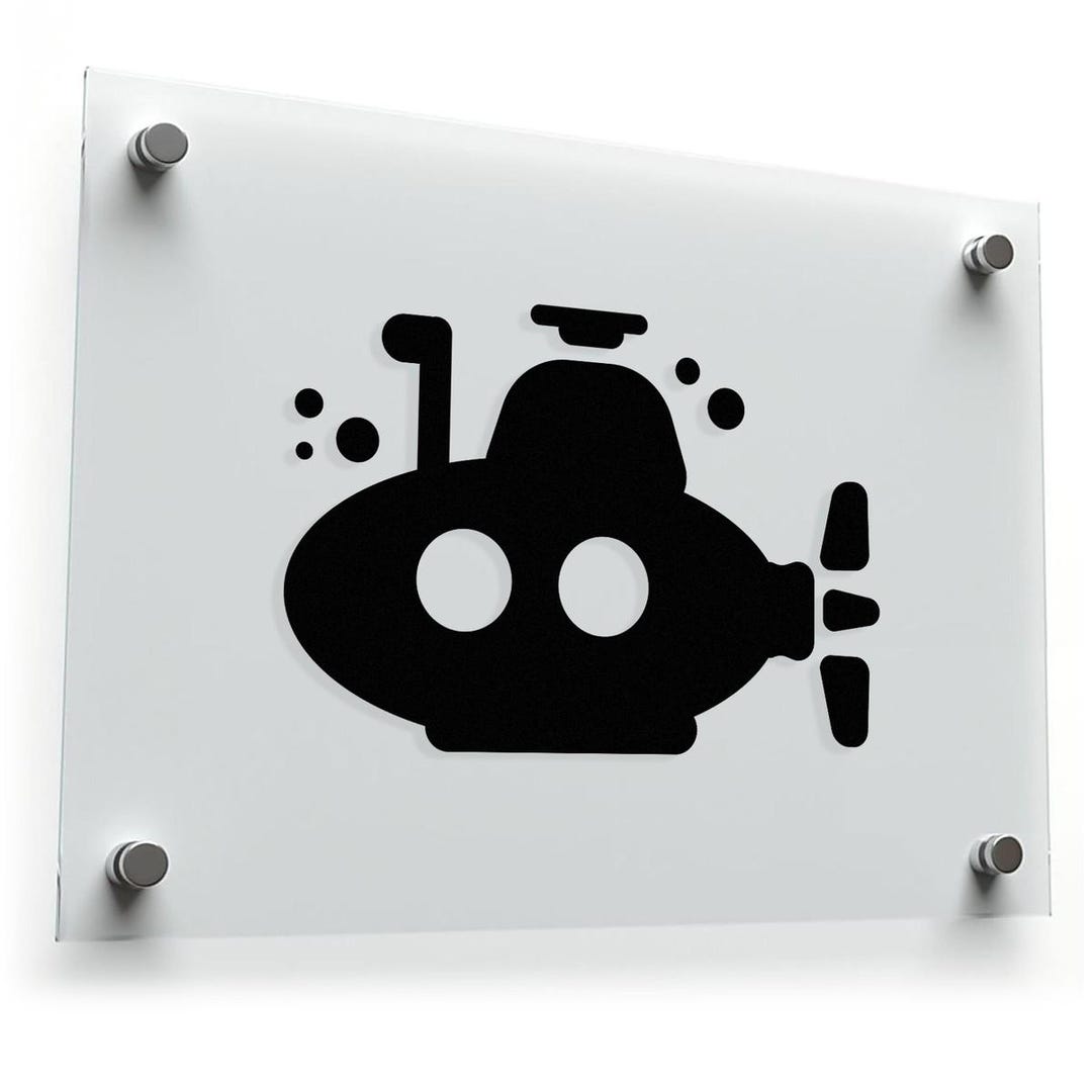 Submarine Silhouette Vinyl Sticker – Fun Black and White Decal for Cars ...