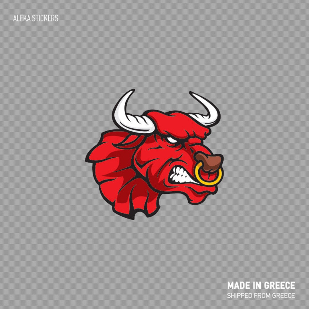 Decal Sticker Angry Bull Brutal Cartoon XXX2W - Etsy