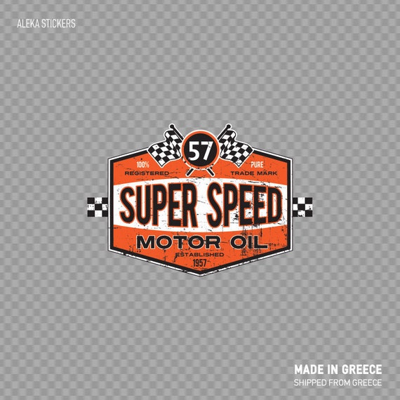 Decal Sticker Vintage Motor Oil Sign Speed Motorcycle Easy | Etsy