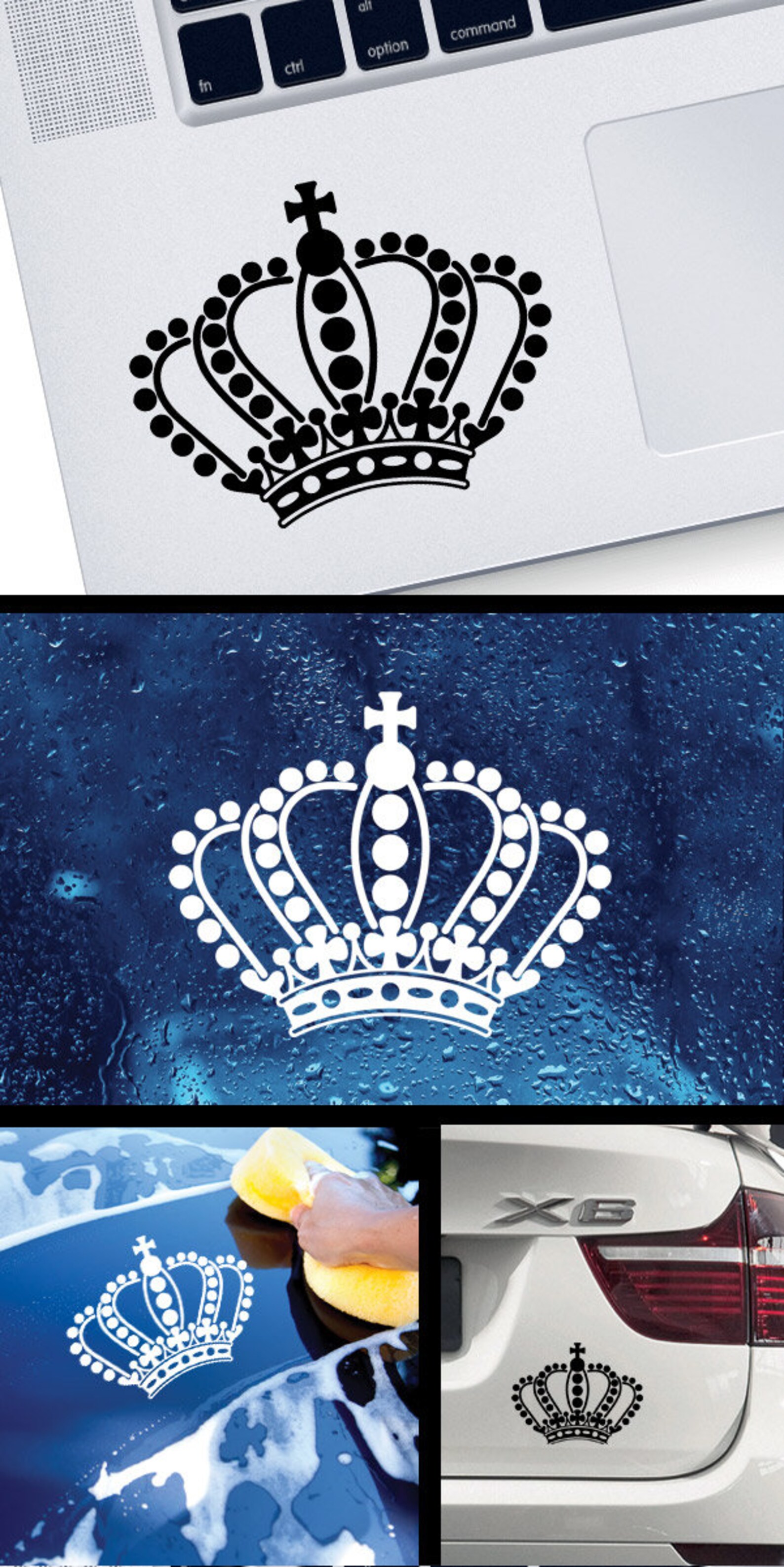 Decal Sticker Crown Design Royal Symbol Decorative Top Quality Vinyl ...