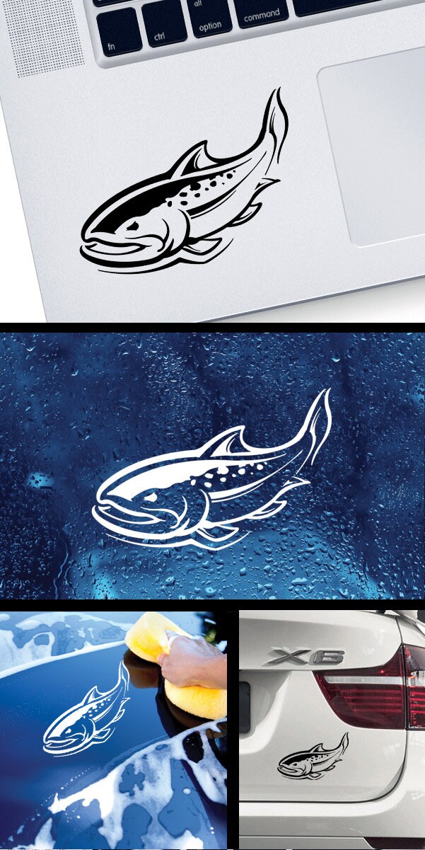 Decal Sticker River Fishing Trout Boat Decoration Bait the | Etsy