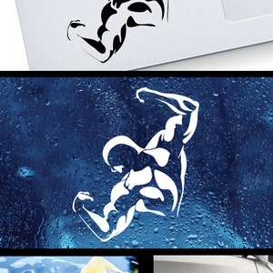 Decal Sticker Body Builder Gym Physical Exercise Strength Flexibility ...