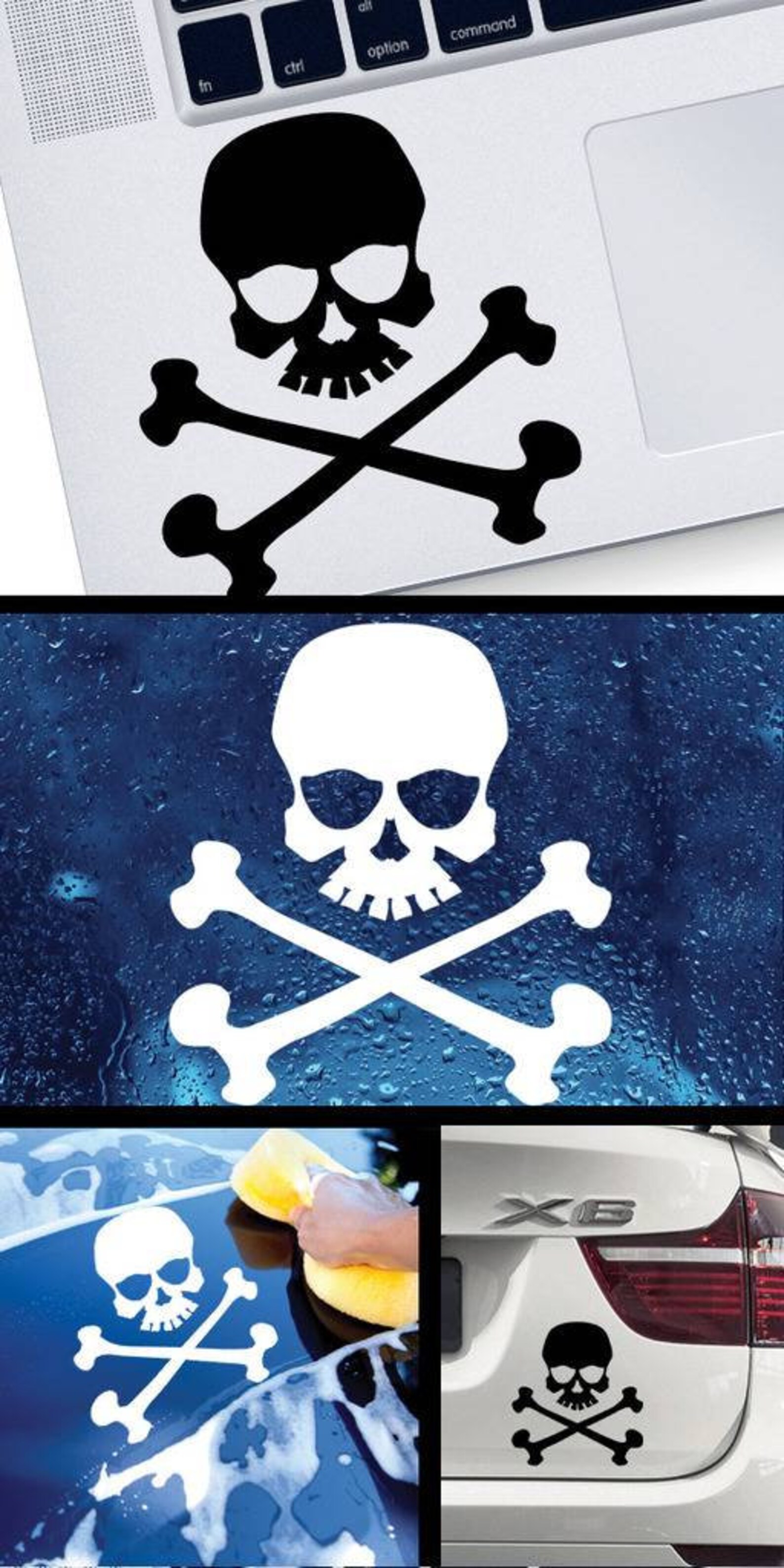 Decal Sticker Crossbones Skull Motorbike Speed Top Quality - Etsy