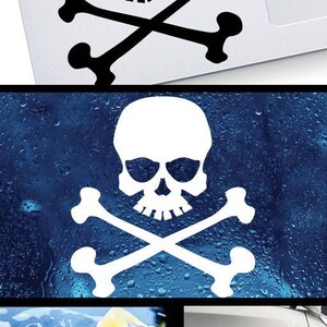 Decal Sticker Crossbones Skull Motorbike Speed Top Quality Vinyl ZE554 ...