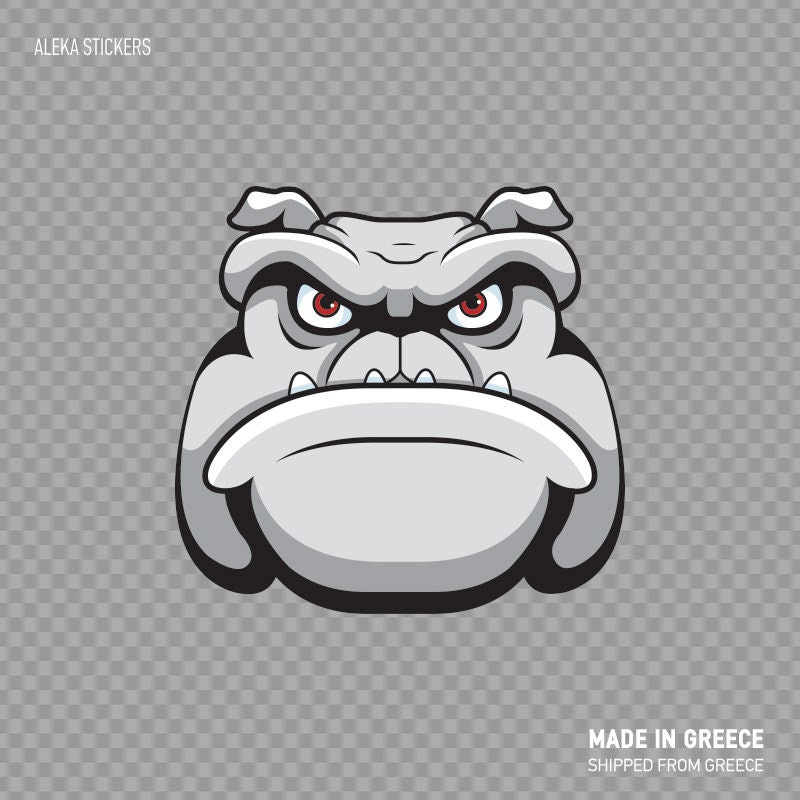 Decal Sticker Angry Bulldog Head With Red Eyes Private Area - Etsy