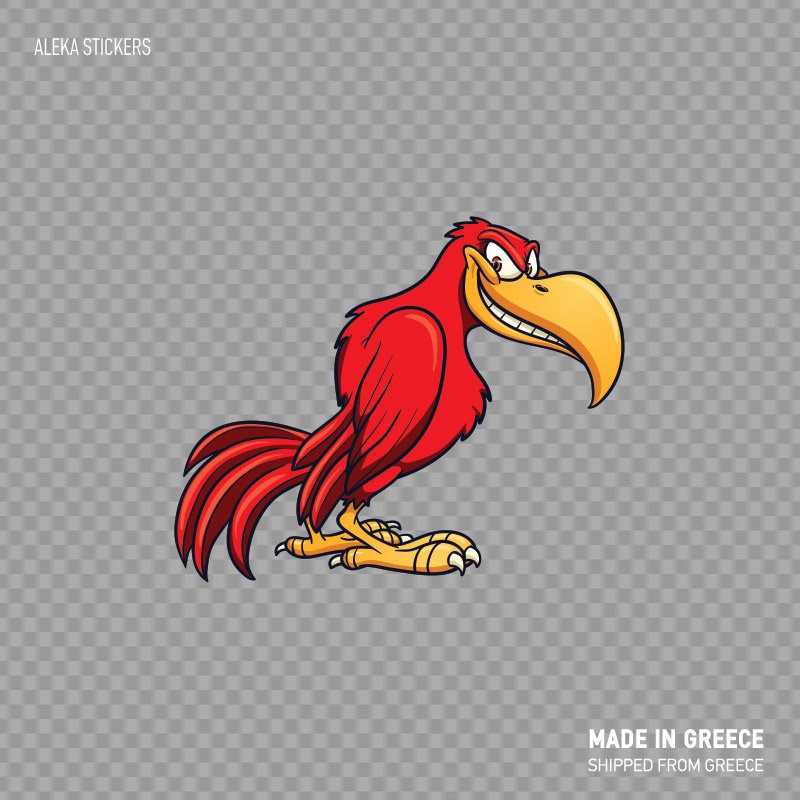 Decal Sticker Red Crow Smile Happy Full Color Cartoon W94X8 - Etsy