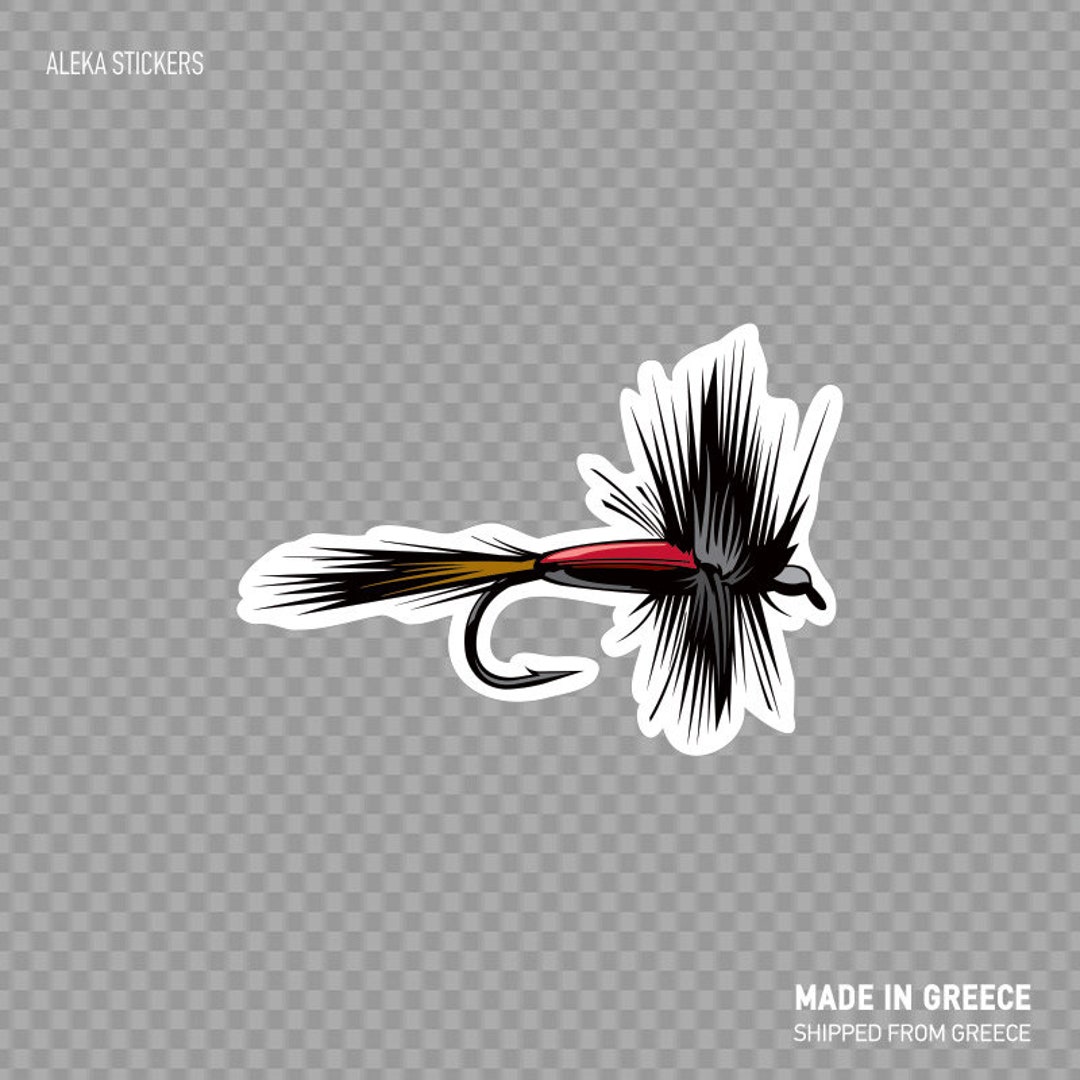 Decal Sticker Fly Fishing Fish Freshwater Fishing River Bait the Hook ...