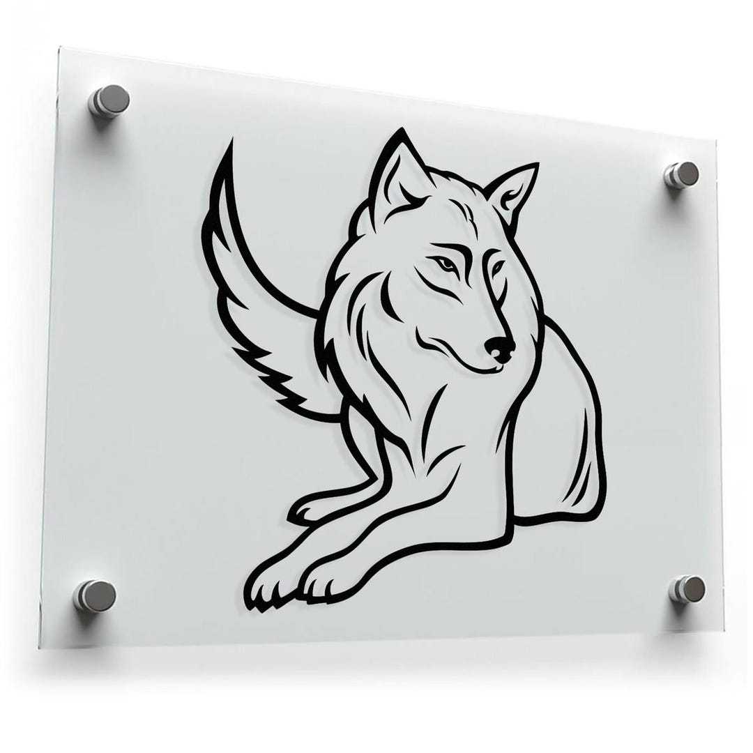 Relaxed Wolf Silhouette Sticker – Bold Black Vinyl Decal for Cars ...