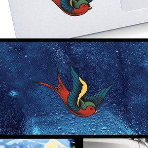 Decal Sticker Popular Tattoo Swallow Spring Bird Fantasy Full Color ...