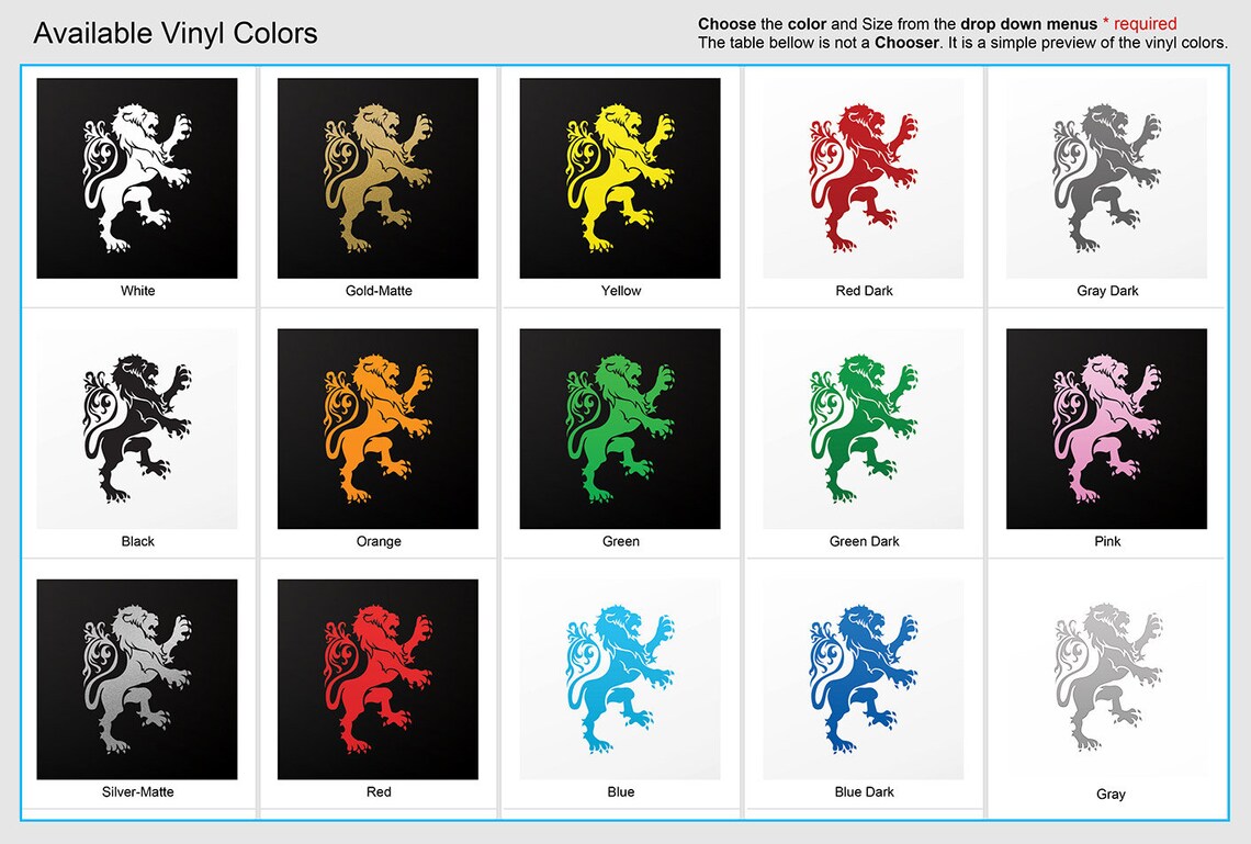 Decal Sticker Heraldic Lion Royal Kingdom Coat of Arms | Etsy