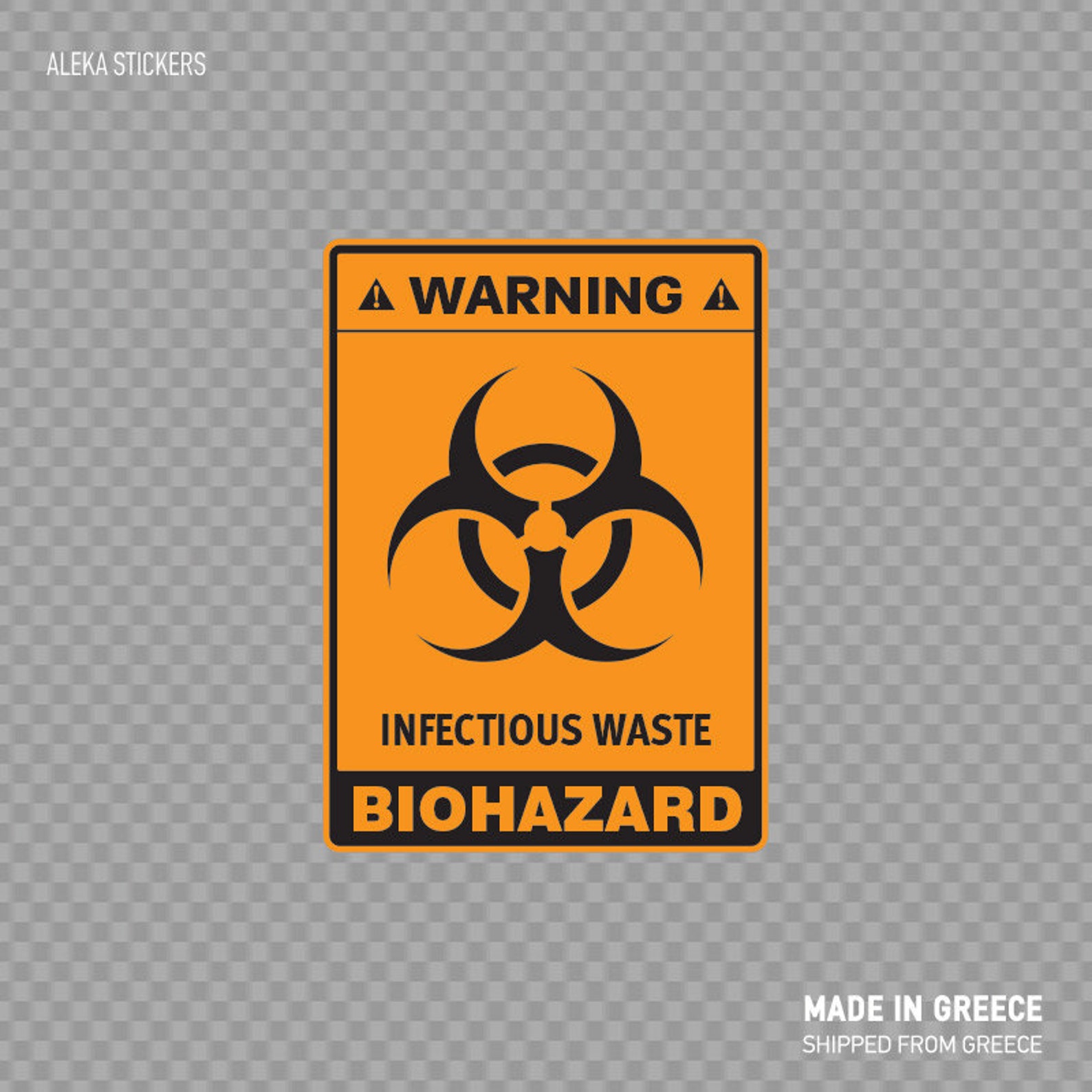 Decal Sticker Warning Sign Biohazard Infectious Waste Top | Etsy
