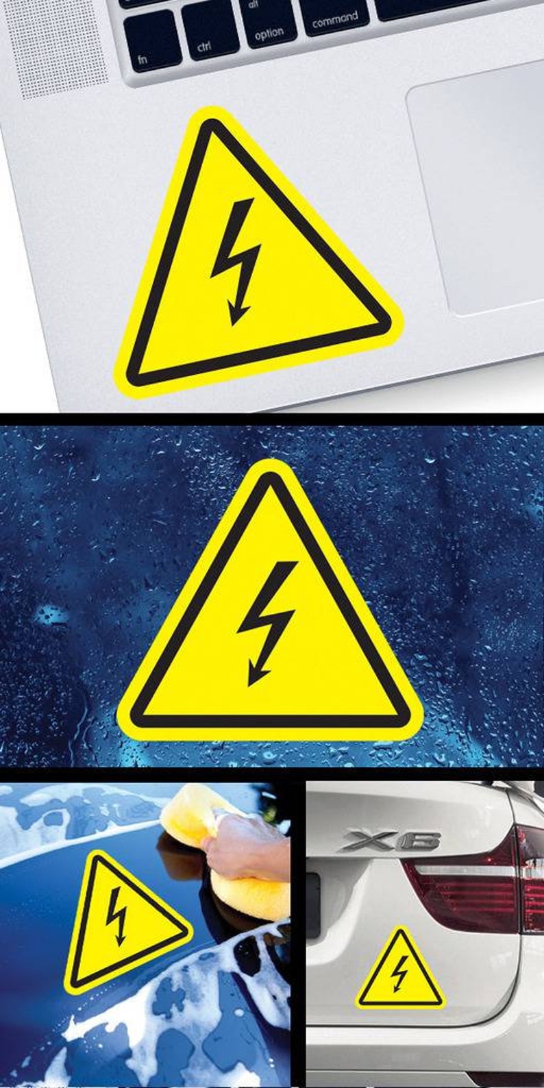 High Voltage Warning Sticker – Bold Yellow and Black Safety Decal for ...