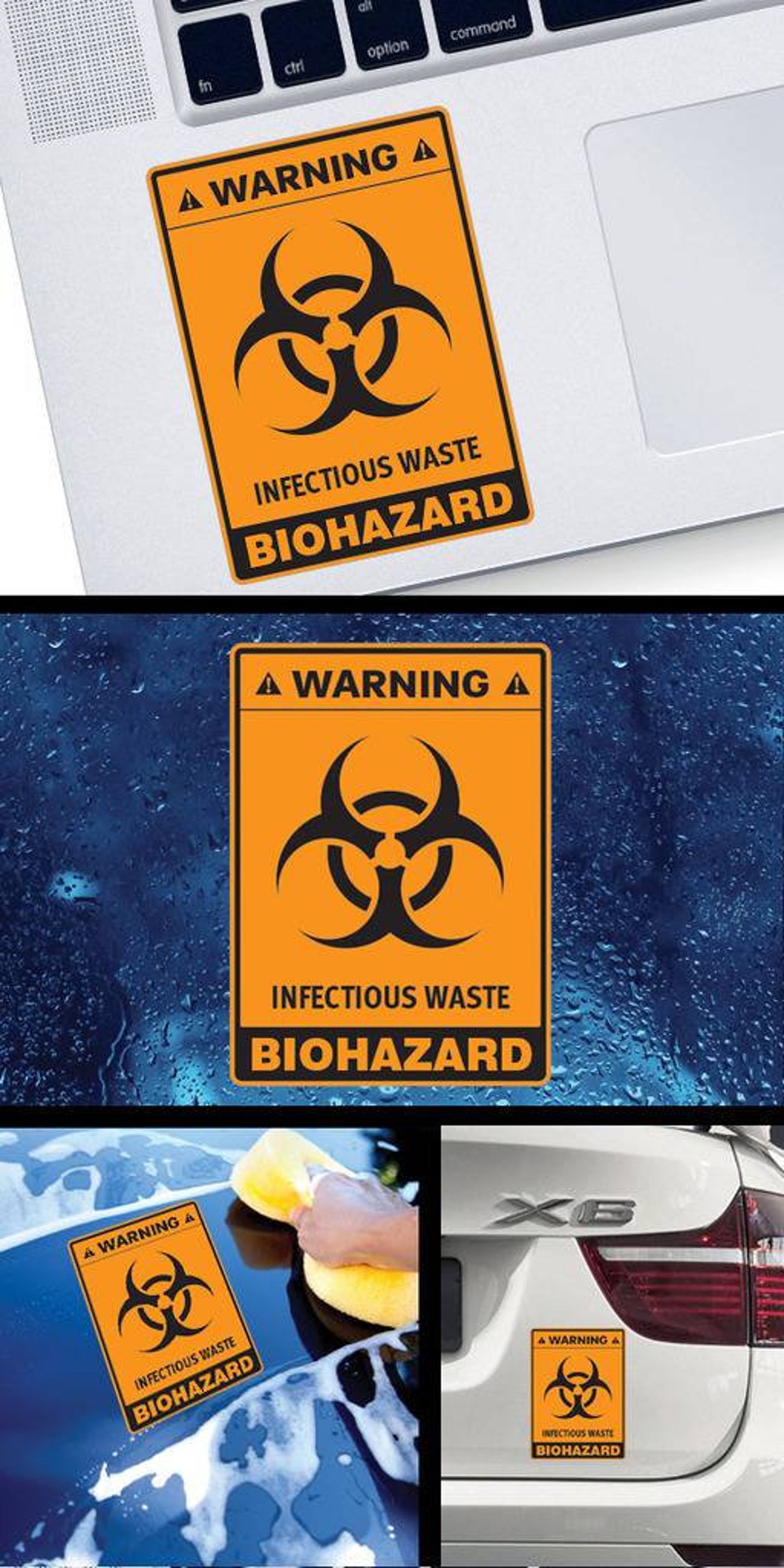 Decal Sticker Warning Sign Biohazard Infectious Waste Top | Etsy