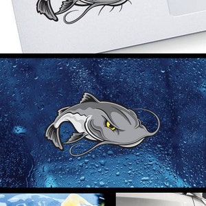 Decal Sticker Catfish Fishing Lake River Freshwater Fishing Fishing ...
